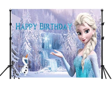 Minadi Frozen Backdrop Frozen Theme Happy Birthday Backdrop For Girls Elsa Princess Background