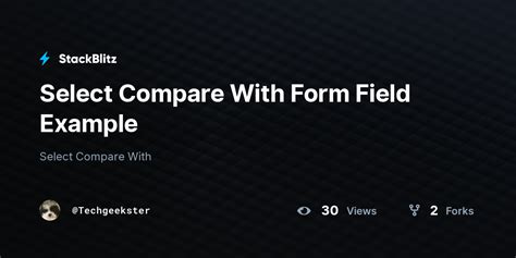 Select Compare With Form Field Example Stackblitz
