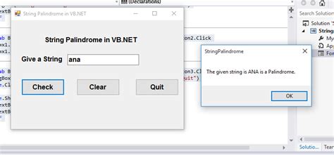 Free Programming Source Codes And Computer Programming Tutorials String Palindrome In Vbnet