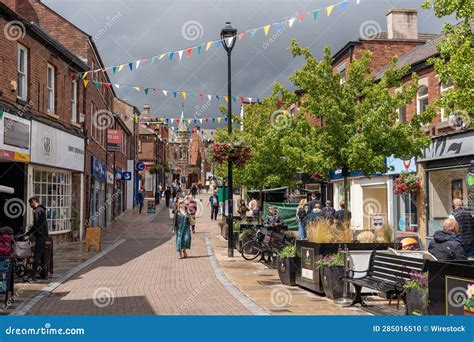 A View Of The Town Centre Of Congleton Cheshire East Uk With People And Shops Editorial