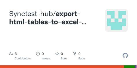 GitHub Synctest Hub Export Html Tables To Excel Worksheet In C Sharp
