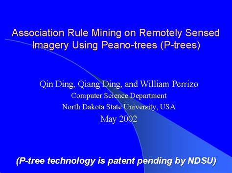 Association Rule Mining On Remotely Sensed Imagery Using