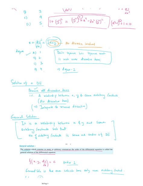 Solution Differential Equation Live Class 1 Teacher Notes Studypool