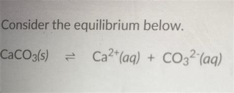 Solved The Equilibrium Constant K For The Dissolution Of
