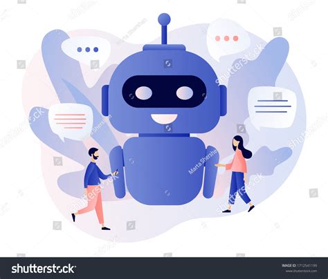 Chatbot Concept Tiny People Chatting Chatbot Stock Vector Royalty Free 1712541199 Shutterstock