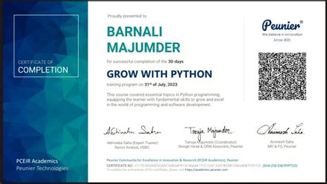 Barnali Majumder On Linkedin Pythonprogramming Peunier Training