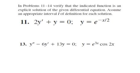 Solved In Problems 11 14 Verify That The Indicated Function