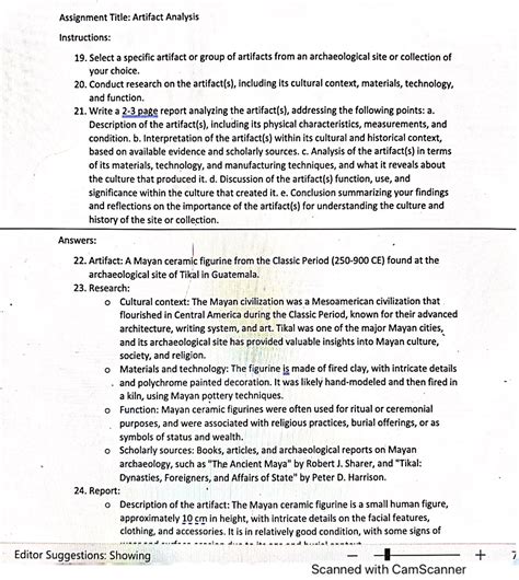 Hw Course Anth 204 Homework Assignment Coursework Topic Artifact