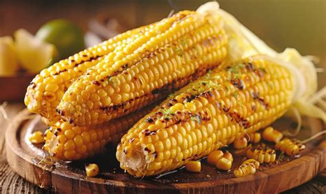 Roasted Corn On The Cob With A Light Cha Premium Ai Generated Image