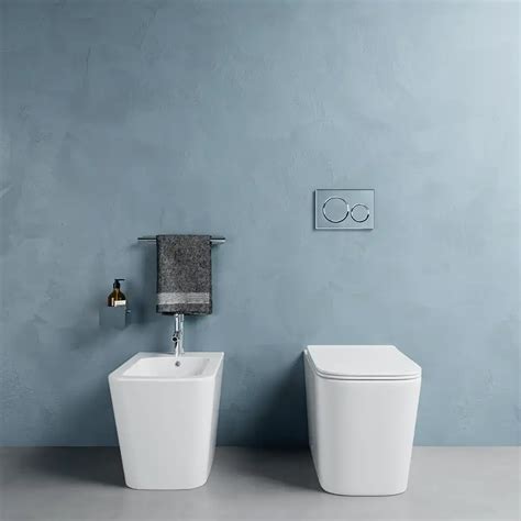 Sanitari Filomuro In Ceramica Rimless Bianco Lucido Vaso Bidet E