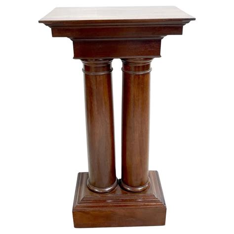 Greco Roman Style Vintage Bronze Pedestal Base With Palmettes And Demi