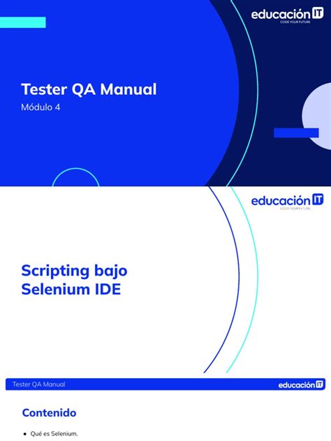 Modulo 4 Scripting Bajo Selenium Ide Pdf Selenio Software Gestión De Tecnología De La