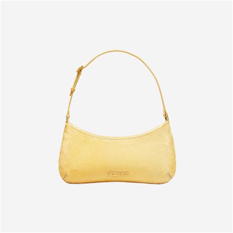 자크뮈스 르 비주 포니 헤어 숄더백 라이트 옐로우 Jacquemus Kream