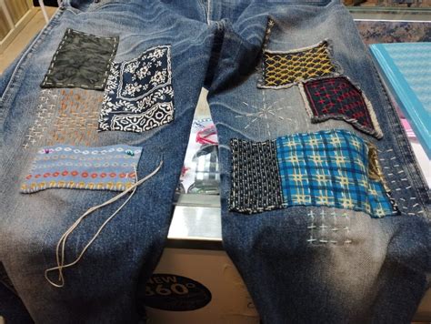 Sashiko Stich Sashiko Patch Mens Fashion Bottoms Jeans On Carousell