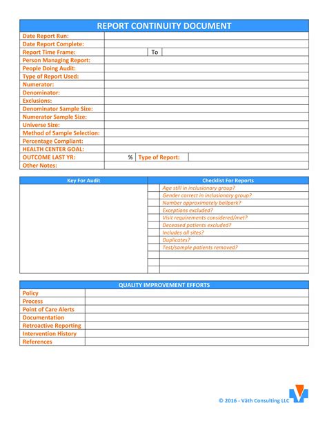Report Continuity Document Pdf