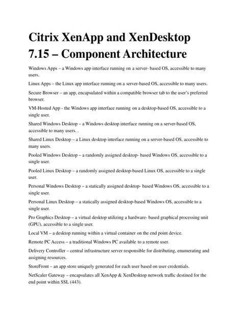 Citrix Xenapp And Xendesktop 7 15 Poster Pdf Citrix Systems Cloud Computing