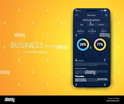 User Interface With Infographics With Charts And Graphs In Flat Design