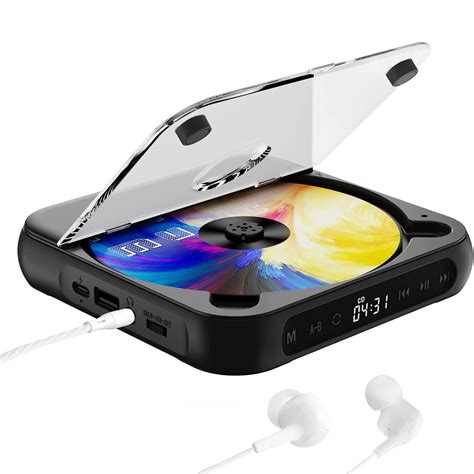 Prociv Portable Cd Player With Bluetooth Lcd Touch Screen Anti Skip Rechargeable Small Audio