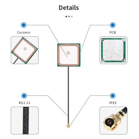 Factory Direct 25x25mm Active Ceramic Gps Antenna For Navigation Beidou Glonass Galileo
