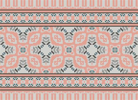 Beautiful Pixel Patterns Traditional Folk Style Geometric Ethnic