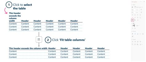 Fit Table Columns To Match The Width Of The Text Header Next