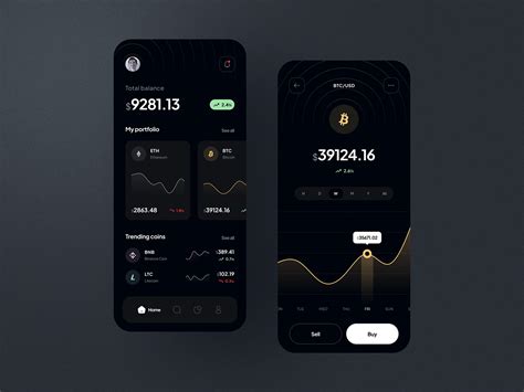 cryptocurrency wallet app dark on behance