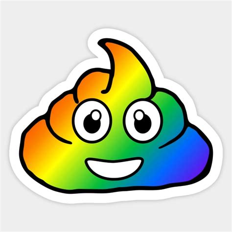 Rainbow Poo Emoji Poo Sticker Teepublic