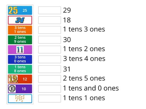 Grade Place Value Match Up