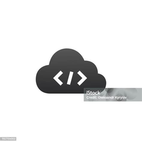 Cloud Coding Cloud Computing Vector Illustration Isolated On White
