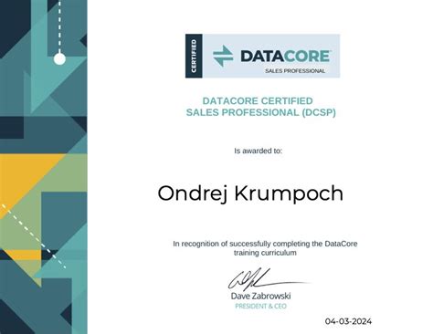 Ondřej K On Linkedin Dcsp Datacore Certification