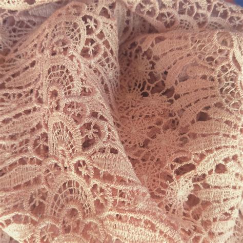Vintage Japanese Lace Shawl For Kimono Dusky Pink Lace