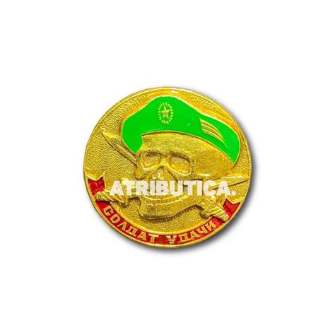 Знак Нагрудный Солдат Удачи ( Череп В Зеленом Берете ) (Золотистый ...