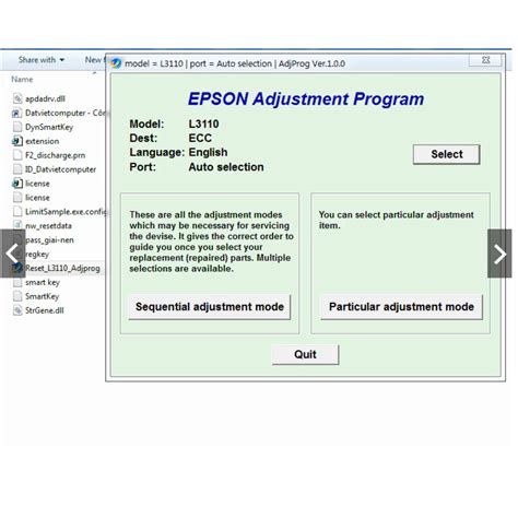 Epson Printer Reset Software L1210 L3210 L3250 L1110 L3110 L3150