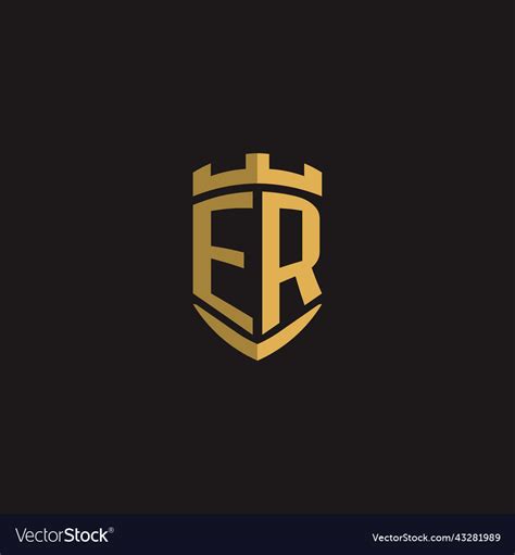 Initials Er Logo Monogram With Shield Style Design