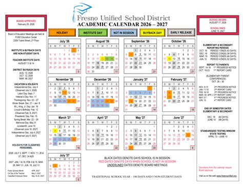 Fresno Unified School District Usd 26 27 Calendar Pdf Educounty