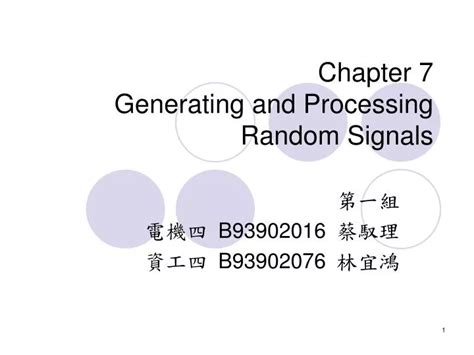 Ppt Chapter 7 Generating And Processing Random Signals Powerpoint