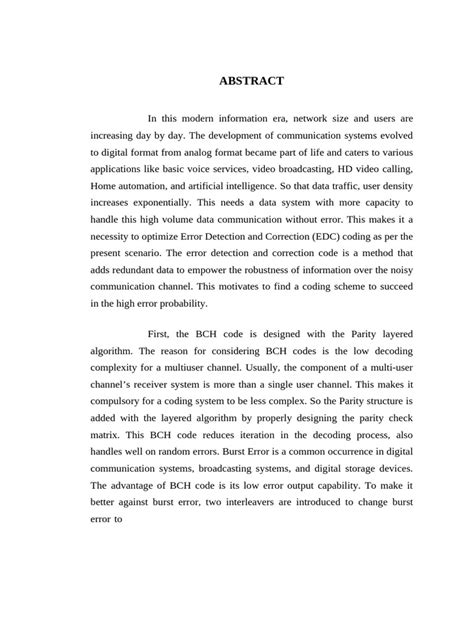 Bch Chapter 1 Pdf Error Detection And Correction Data Transmission