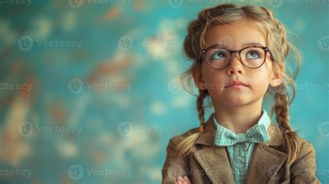 Girl With Glasses And Braids Poses Thoughtfully Showcasing Her Formal