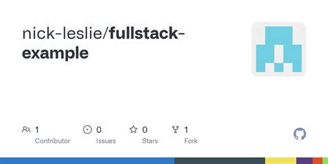 Github Nick Lesliefullstack Example
