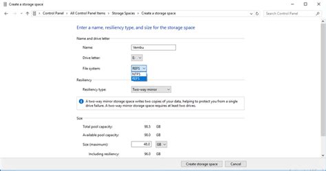 Creating Storage Spaces Using Resilient File System ReFS On Windows Step By Step HOWTO