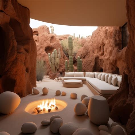Premium Photo There Is A Fire Pit In The Middle Of A Desert Area