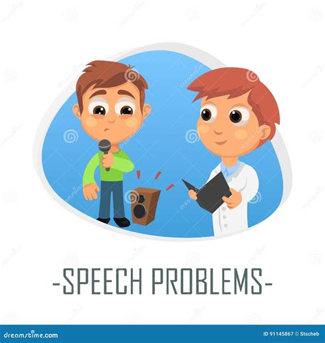 Speech Problems Medical Concept Vector Illustration Stock Vector
