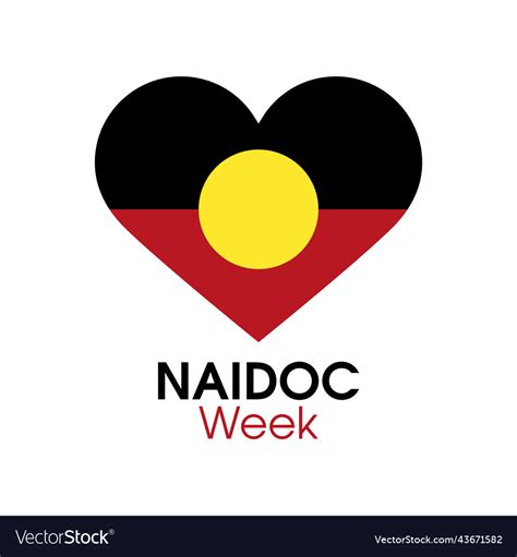 Naidoc Week Poster With Australian Aboriginal Flag