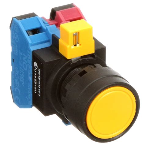 IDEC Corporation HW B M F Y Pushbutton HW Series Plastic Bezel Flush Non Illum NO