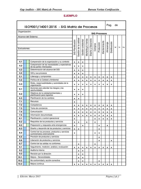 Ejemplo Matriz De Procesos