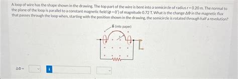 Solved A Loop Of Wire Has The Shape Shown In The Drawing Chegg