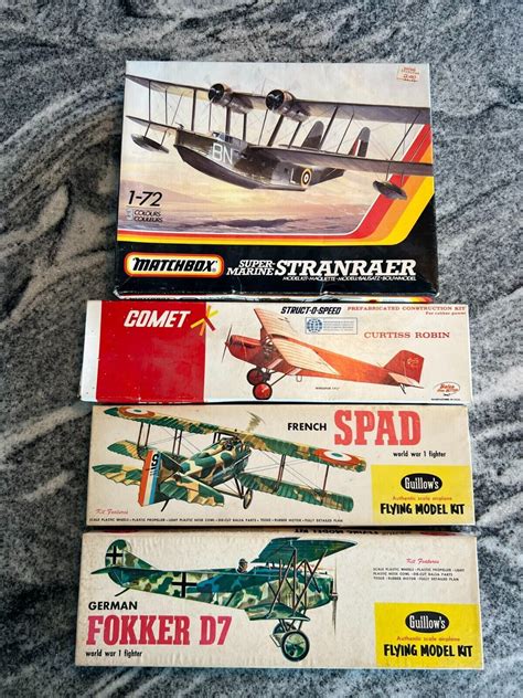 Vintage Model Airplane Construction Kits Lot Of 4~comet Guillows
