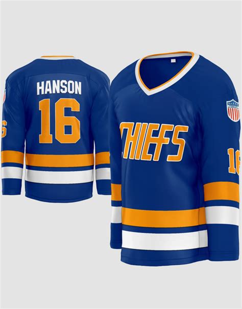 Jack Hanson 16 Charlestown Chiefs Hockey Jersey 99jersey® Your