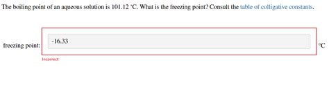 Solved The Boiling Point Of An Aqueous Solution Is C Chegg