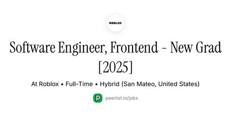 Software Engineer Frontend New Grad 2025 At Roblox